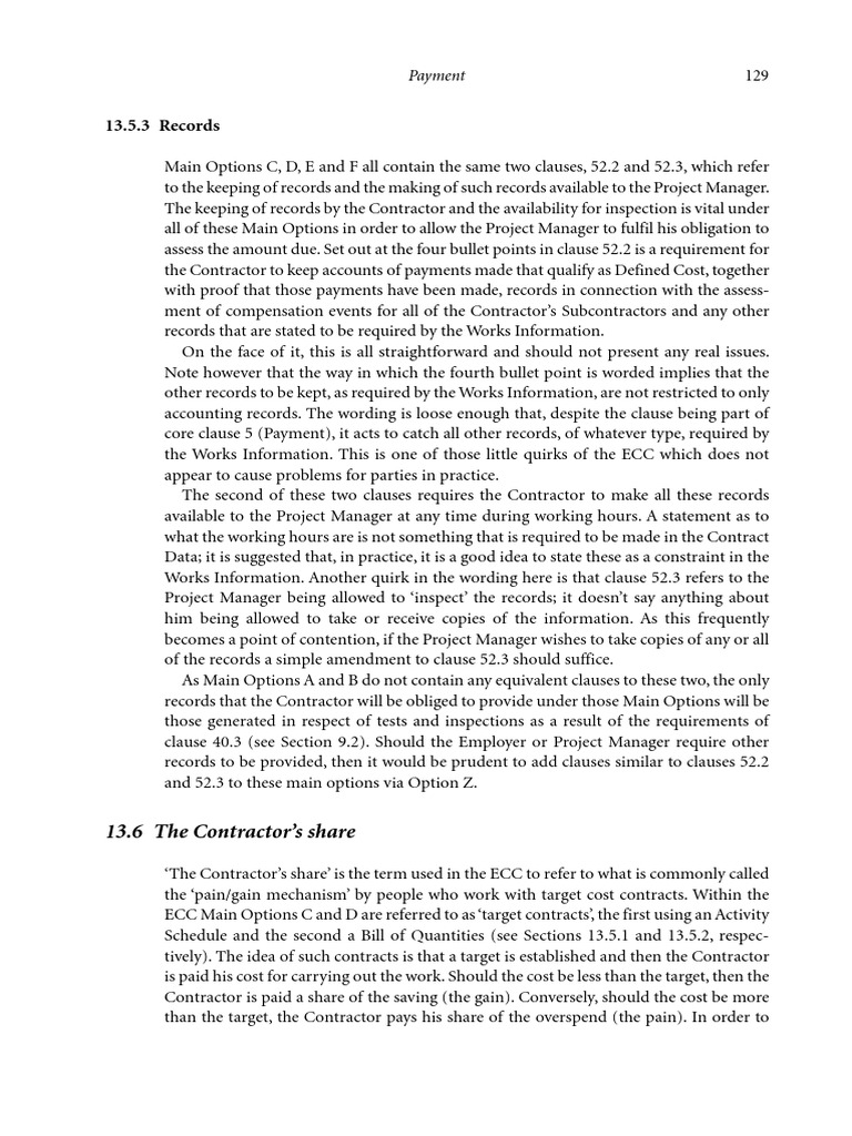 NEC Option C: Payment and Contractor's Share | PDF | Employment | Business
