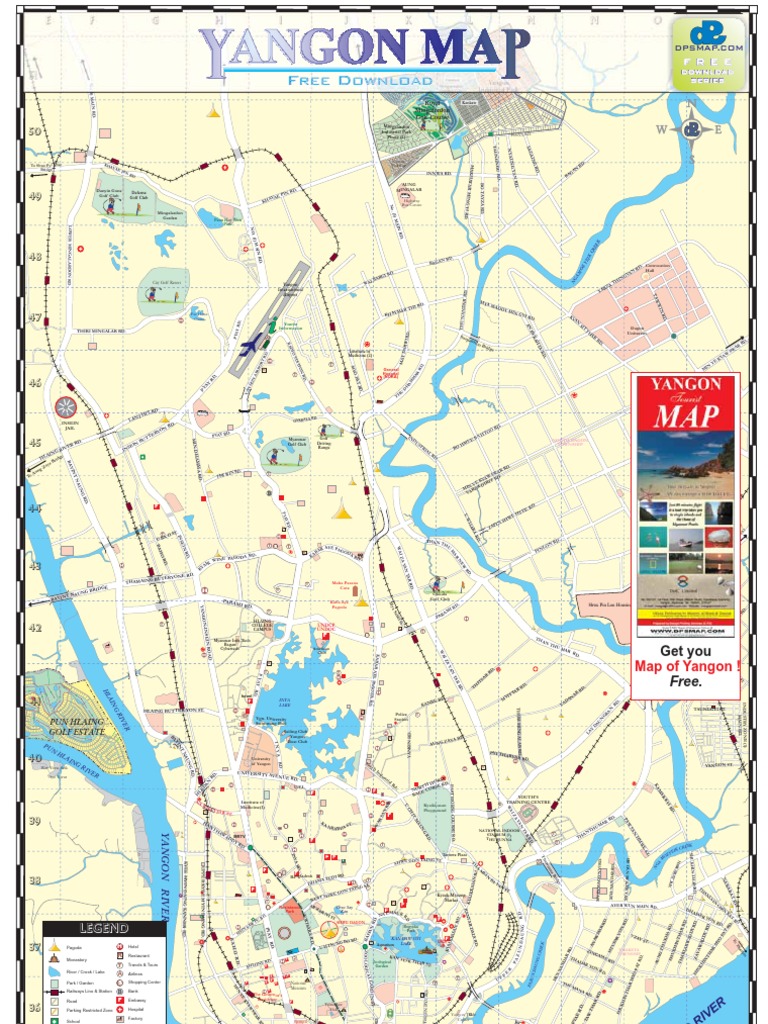 Yangon Tourist Map | PDF | Myanmar | Leisure