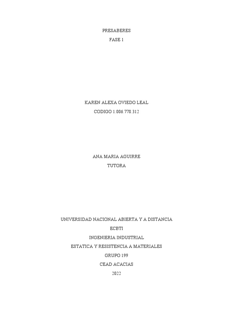 Fase 1 - Presaberes - Karen Oviedo | PDF