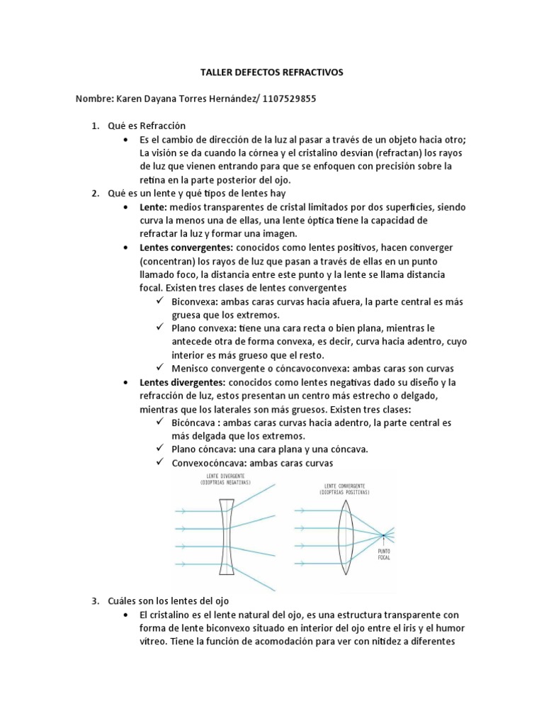 Defectos Refractivos | PDF | Ojo humano | Óptica