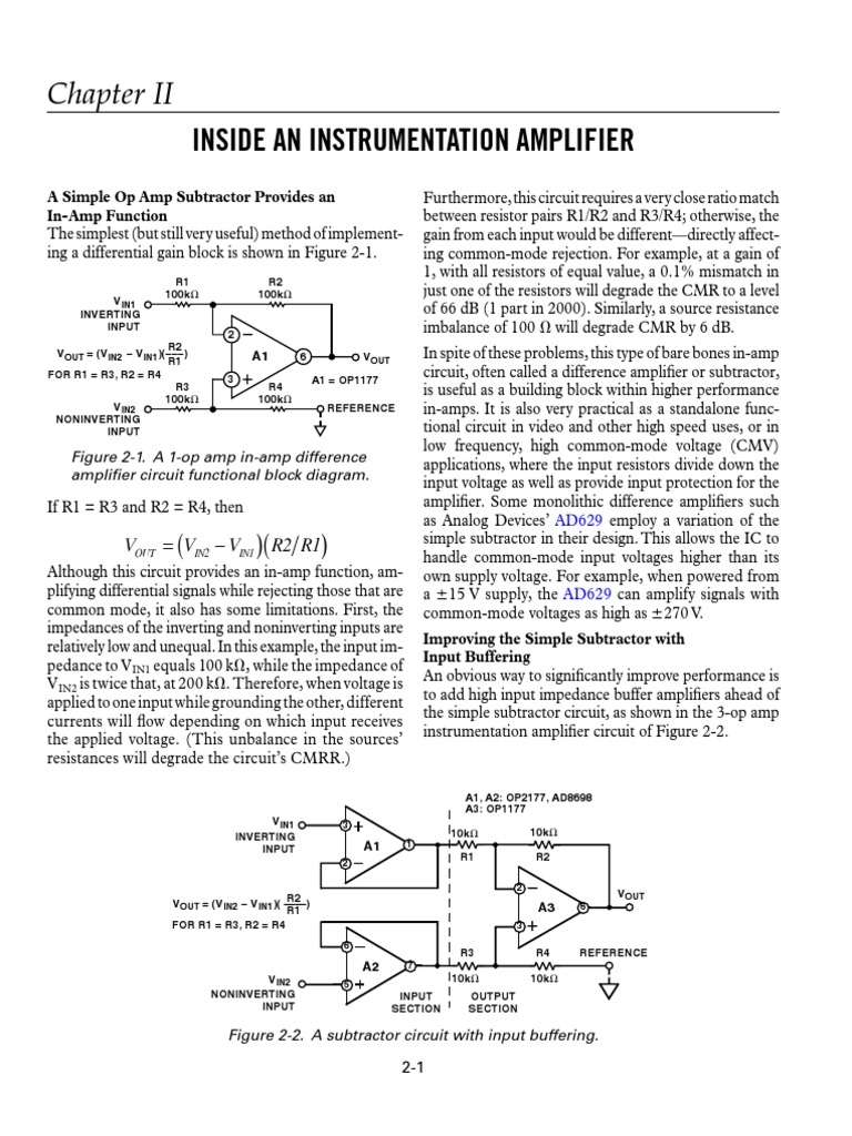 Instrumentation Amplifier | PDF | Amplifier | Operational Amplifier