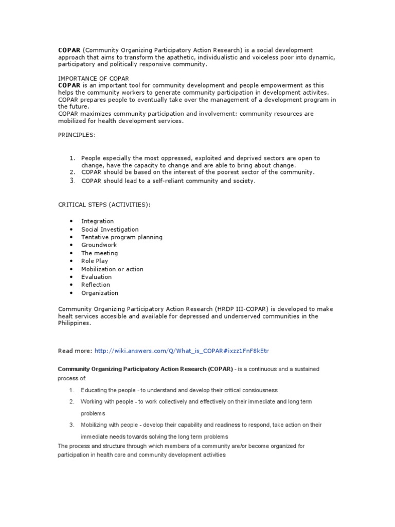 Empowering Communities through Participatory Action Research: An ... Empowering Communities through Participatory Action Research: An ...