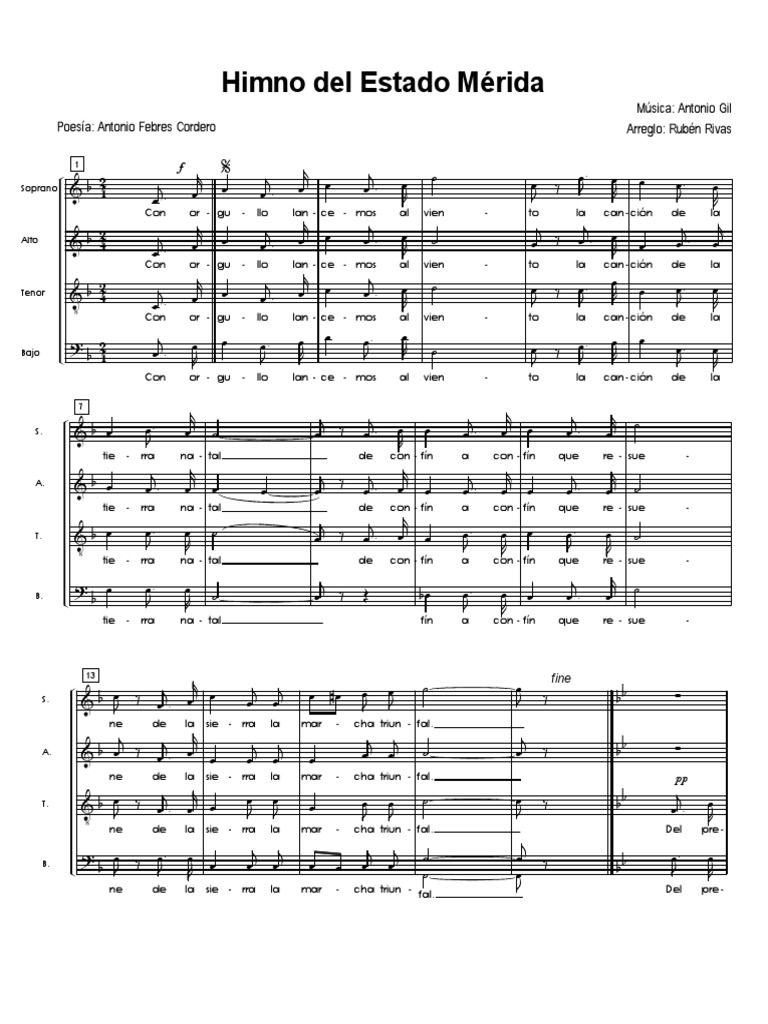 Himno Estado Merida | PDF