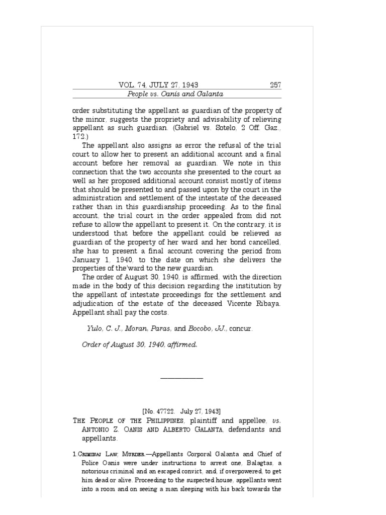 PP Vs Oanis | PDF | Criminal Law | Murder