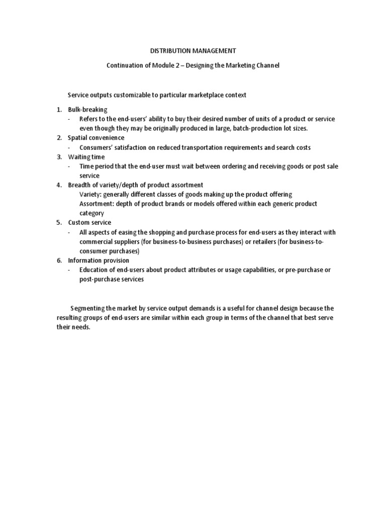 Distribution Management Continuation | PDF