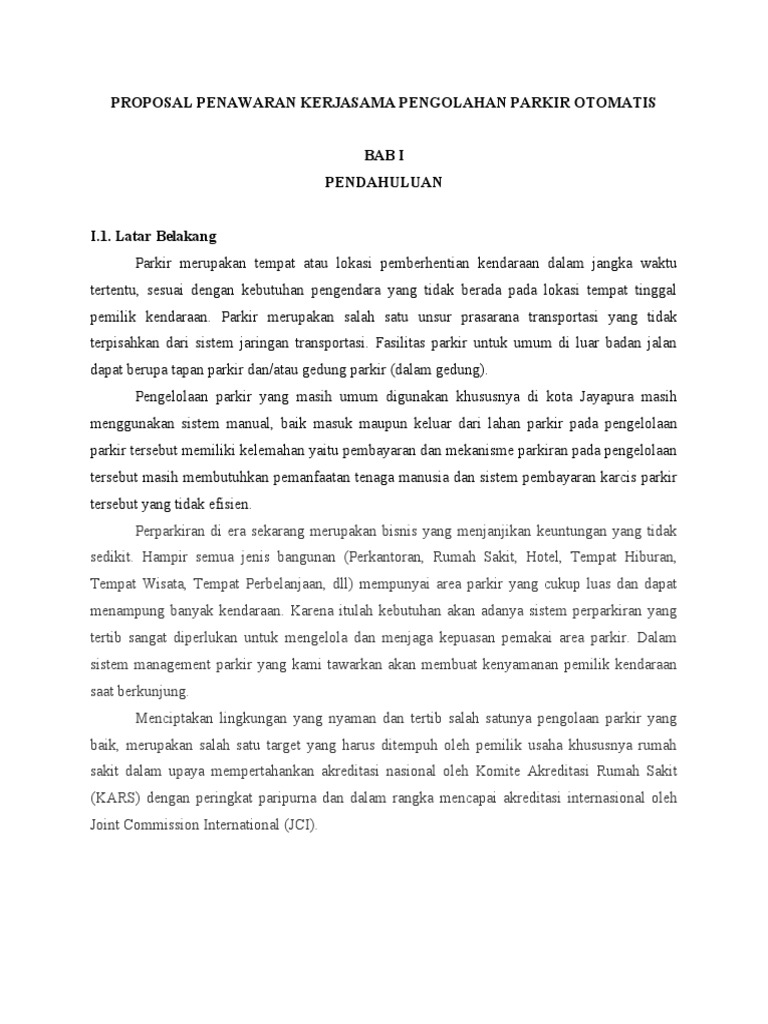 Proposal Lahan Parkir | PDF