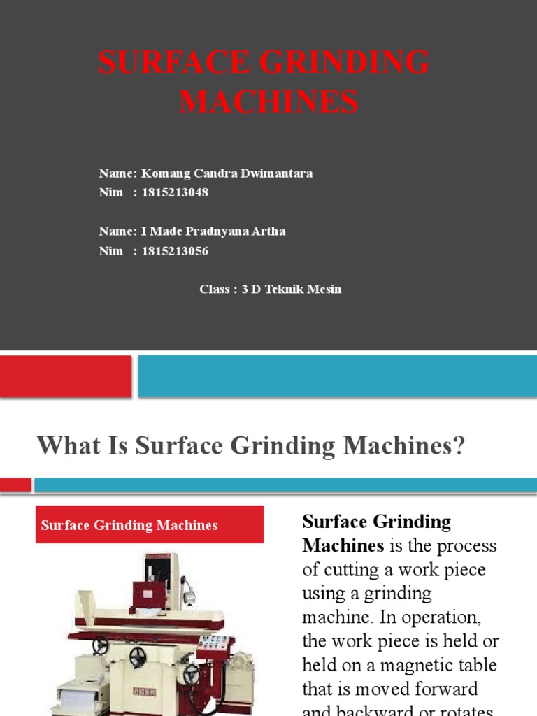 Surface Grinding Machine | PDF | Grinding (Abrasive Cutting) | Machines