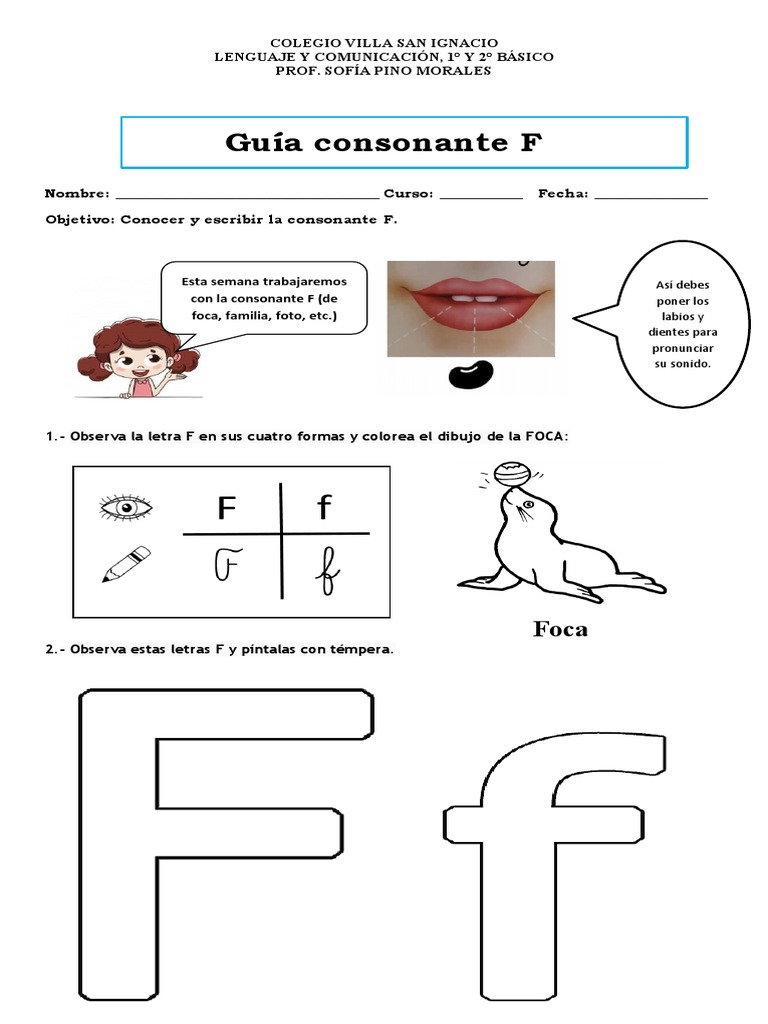 Guía Consonante F | PDF | Lingüística | Comunicación humana
