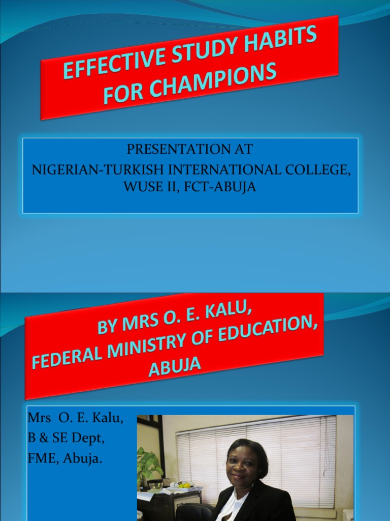 Effective Study Habits For Champions | PDF | Applied Psychology | Cognition