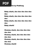 Baby Shark Song Lyrics in English | PDF