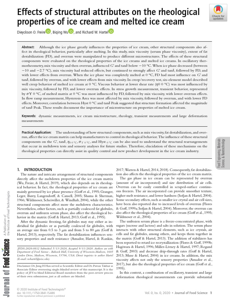 Effects of Structural Attributes On The Rheological Properties of Ice ...