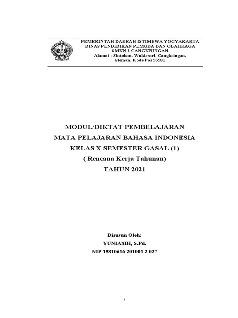 Contoh Cover, Data Diri Guru, Lembar Pengesahan, Daftar Isi | PDF