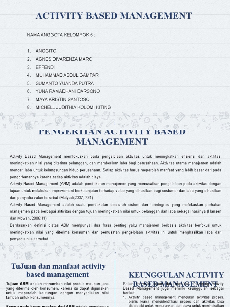 KELOMPOK 6 - Activity Based Management | PDF
