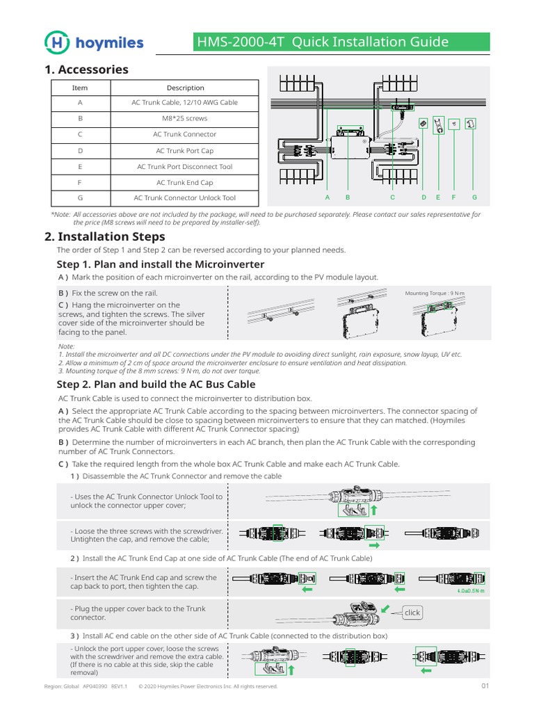 HMS-2000-4T Quick Installation Guide: 1. Accessories | PDF | Electrical ...