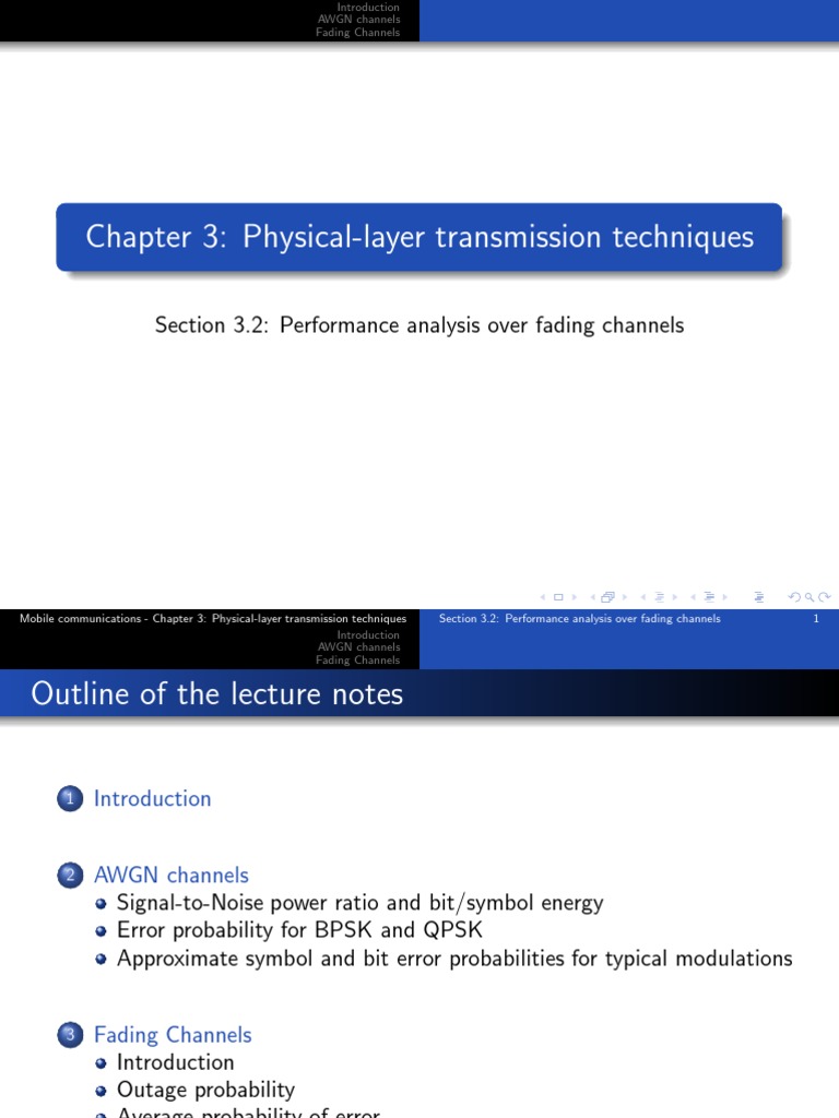 Chapter 3: Physical-Layer Transmission Techniques: Section 3.2 ...