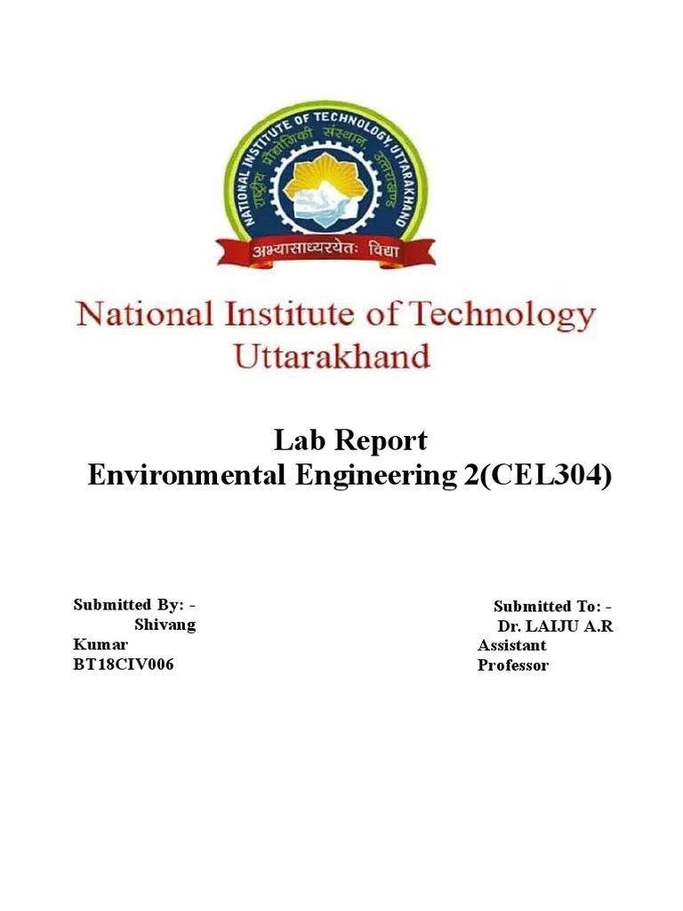 Lab Report Environmental Engineering 2 (CEL304) | PDF | Sewage ...