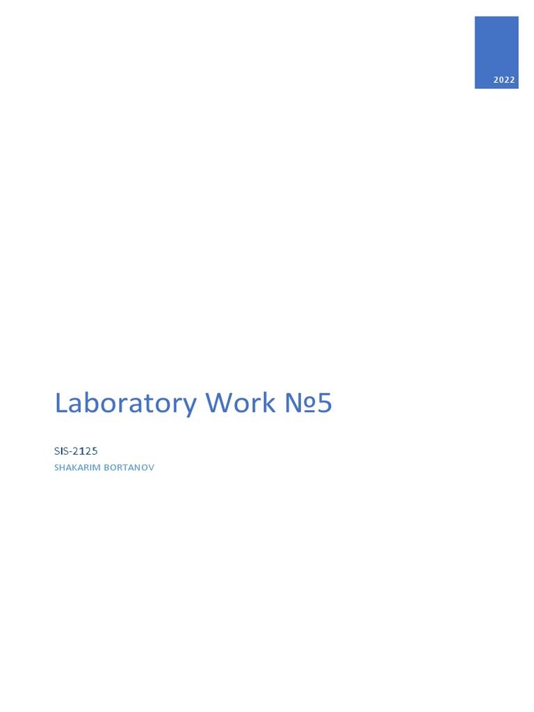Laboratory Work 5: Shakarim Bortanov | PDF | Microsoft Word | Software