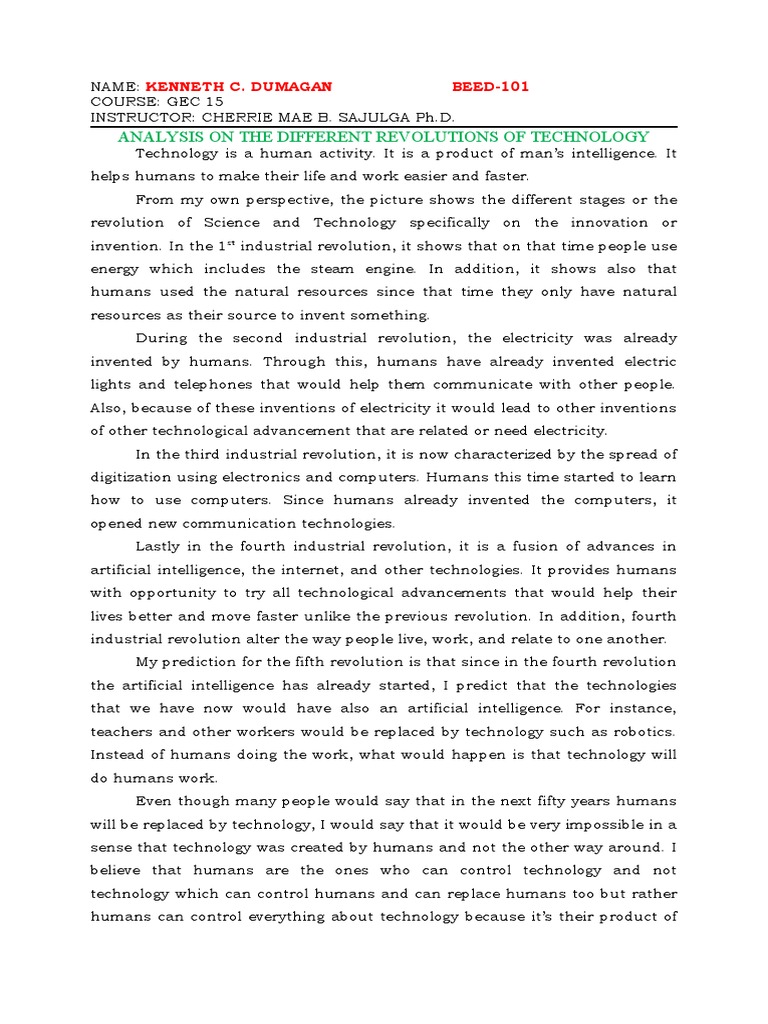 STS Chapter 4 Activity Picture Analysis | PDF | Human | Artificial Intelligence