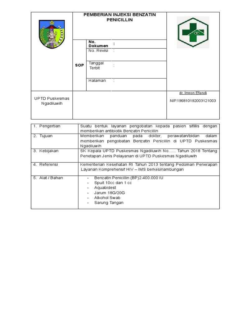 Injeksi Benzatin Penicillin | PDF