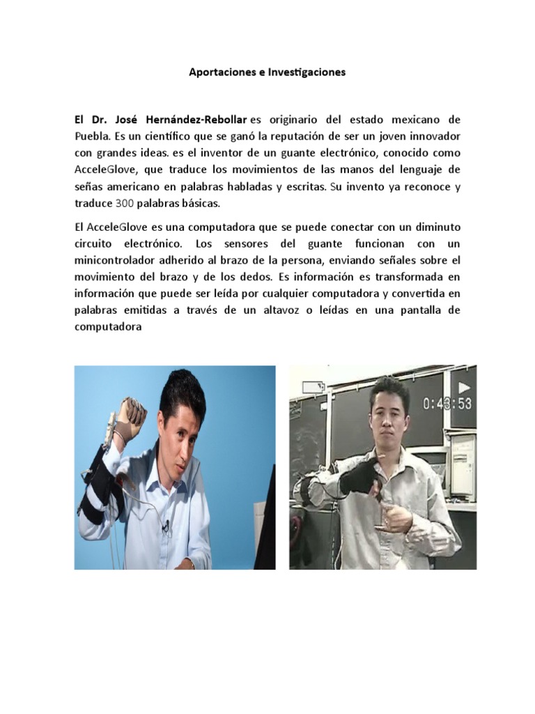 Aportaciones e Investigaciones Jose Hernández-Rebollar | PDF ...