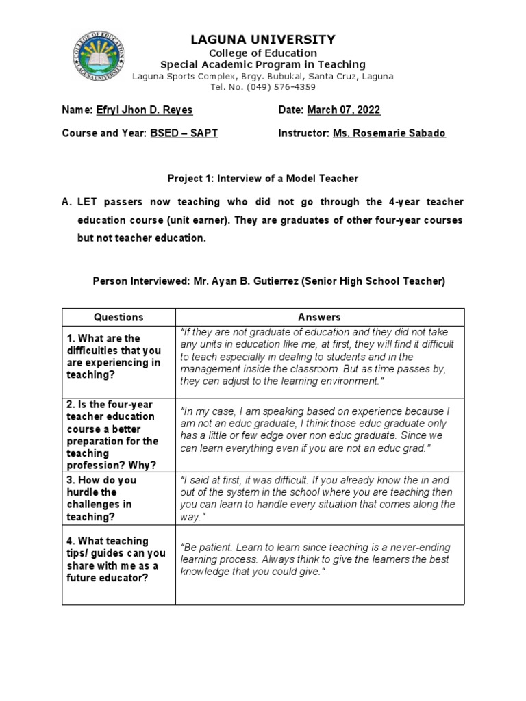 Laguna University: College of Education Special Academic Program in ...