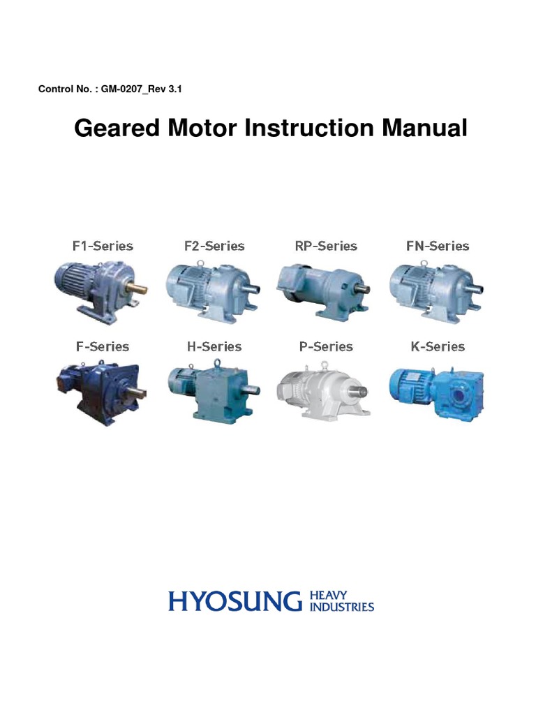 Geared Motor Instruction Manual: Control No.: GM-0207 - Rev 3.1 | PDF ...