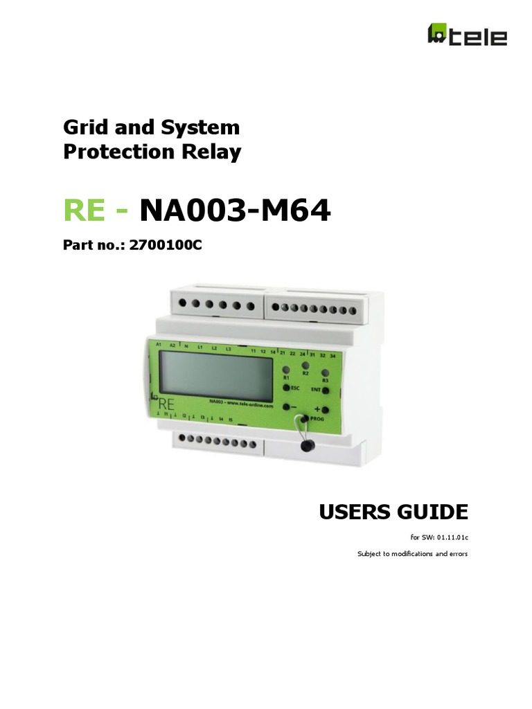 1 - Manual NA003 M64 Version 01.11.01C - en | PDF | Relay | Switch