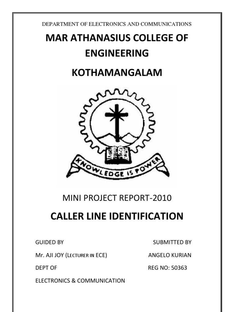 Caller Line Identification Project Report | PDF | Telephone ...