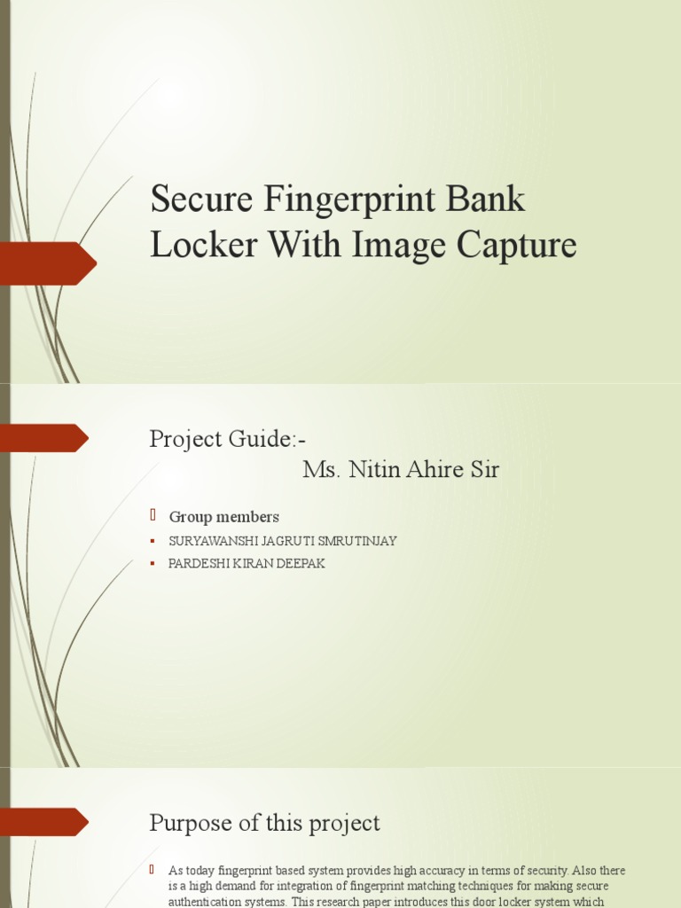 Secure Fingerprint Bank Locker With Image Capture | PDF | Biometrics ...