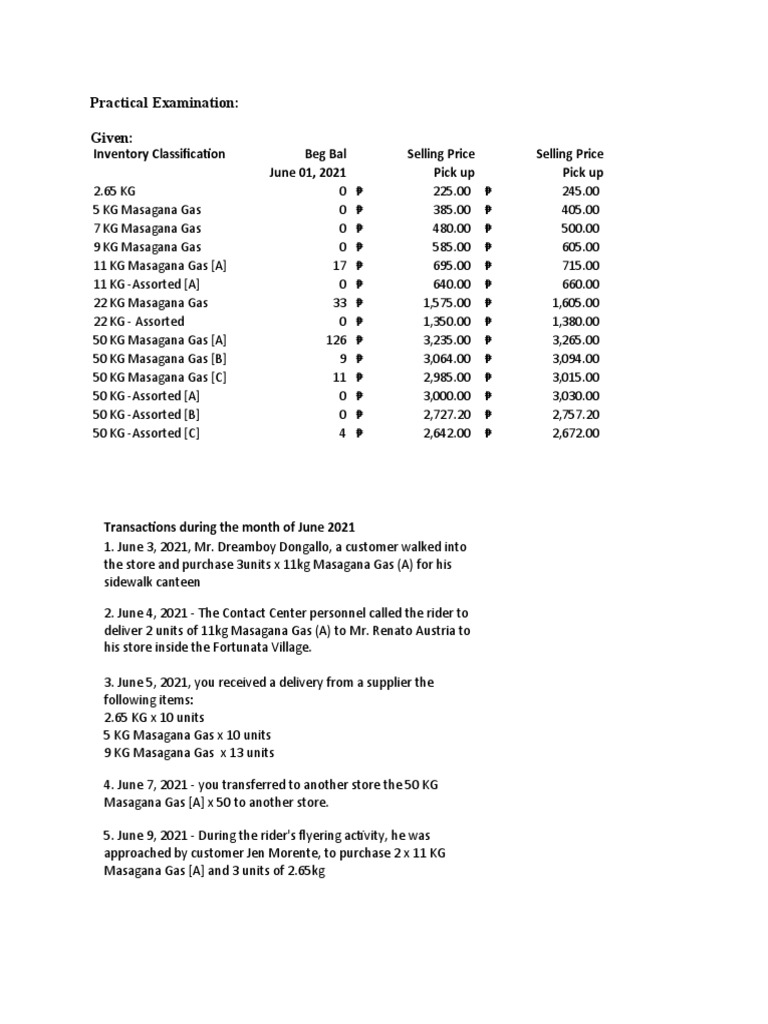Practical Examination For Cashier | PDF | Business | Business Process