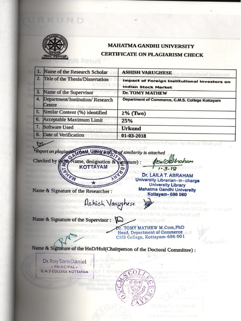 2 - Plagiarism Certificate | PDF