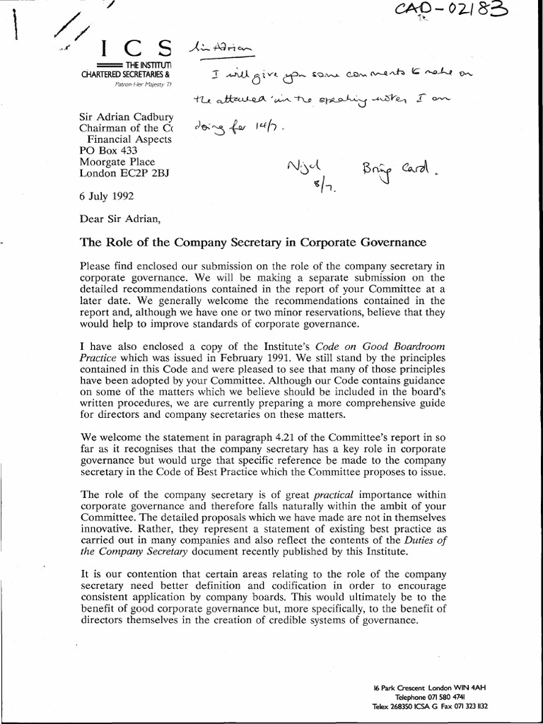 The Role of The Company Secretary in Corporate Governance: The ...