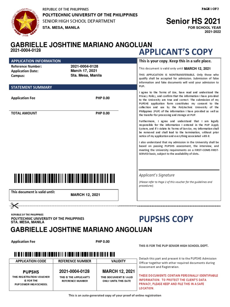 PUP IApply Voucher 2021-0004-0128 | PDF | Justice | Crime & Violence