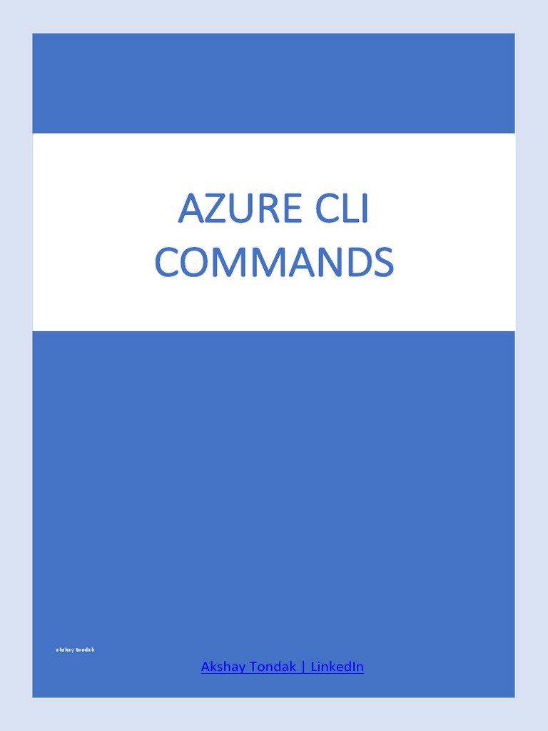 Az Commands | PDF | Microsoft Azure | Command Line Interface