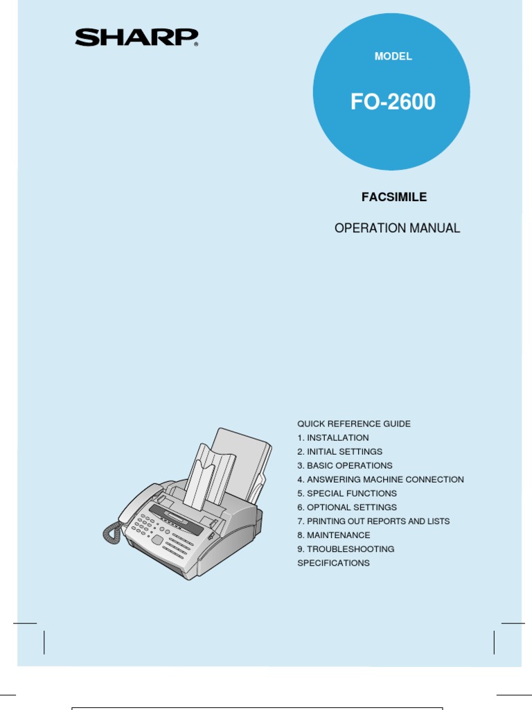 Facsimile: Operation Manual | PDF | Ac Power Plugs And Sockets | Fax