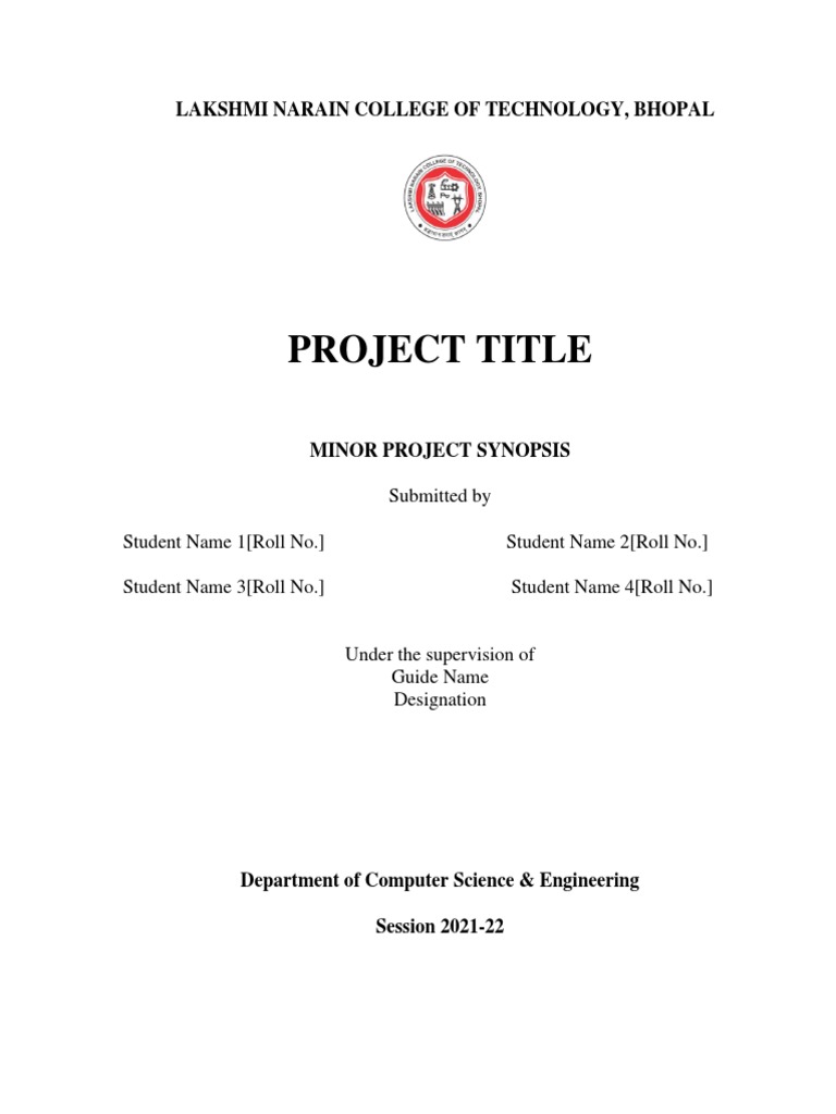 Minor Project Synopsis | PDF