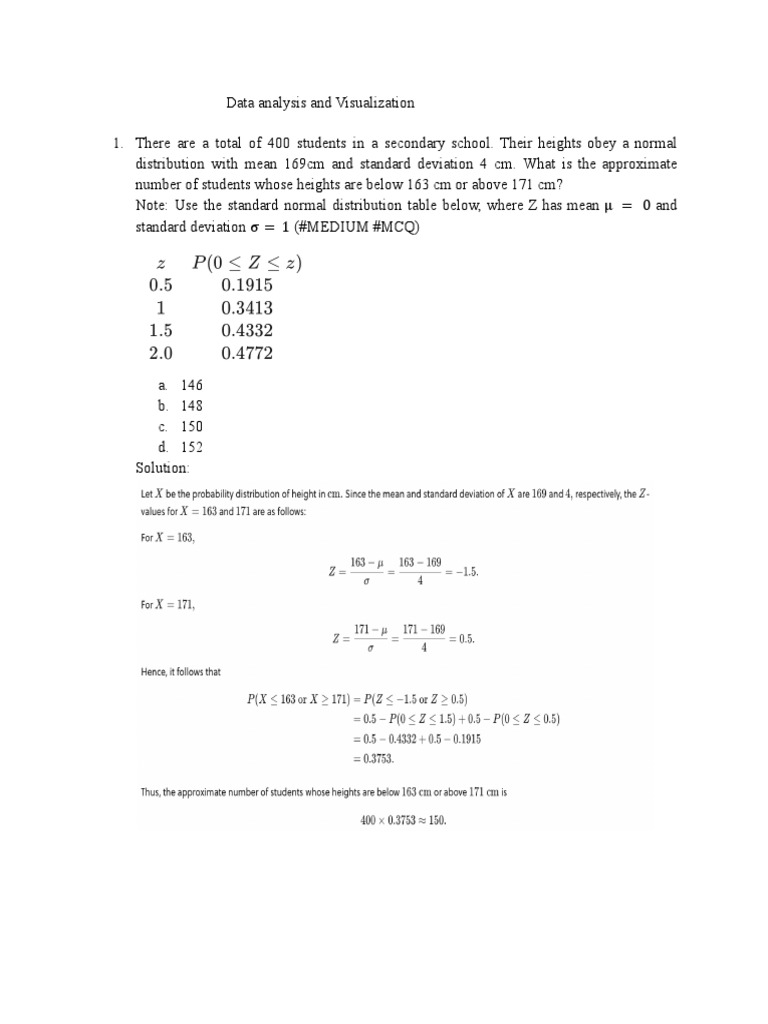 Data Analysis and Visualization MCQs | PDF | Eigenvalues And Eigenvectors | Principal Component ...