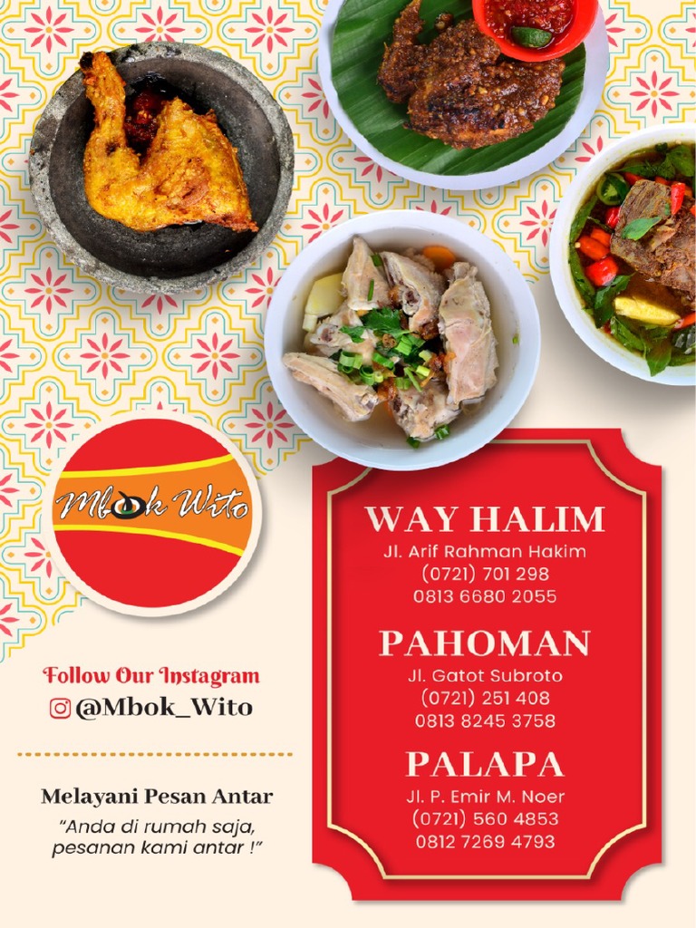 Menu Mbok Wito 2022 | PDF