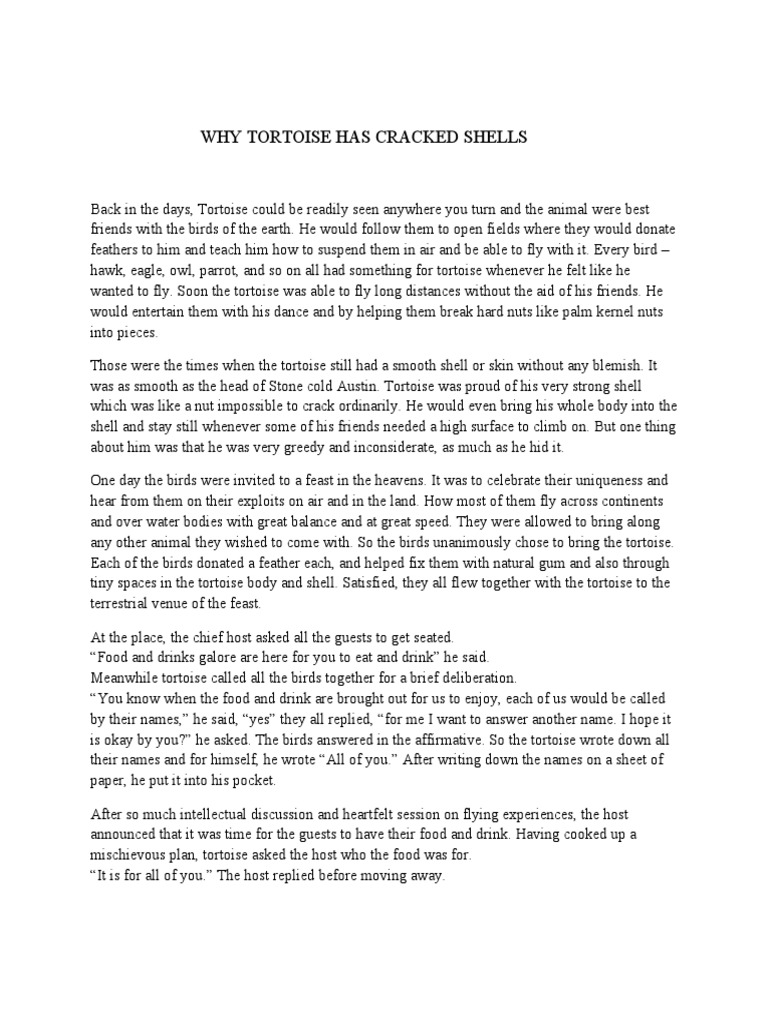 Why The Tortoise Has Cracked Shells | PDF | Birds