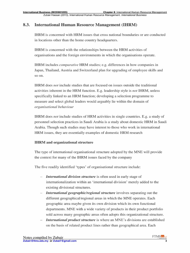 IHRM - Approaches | PDF