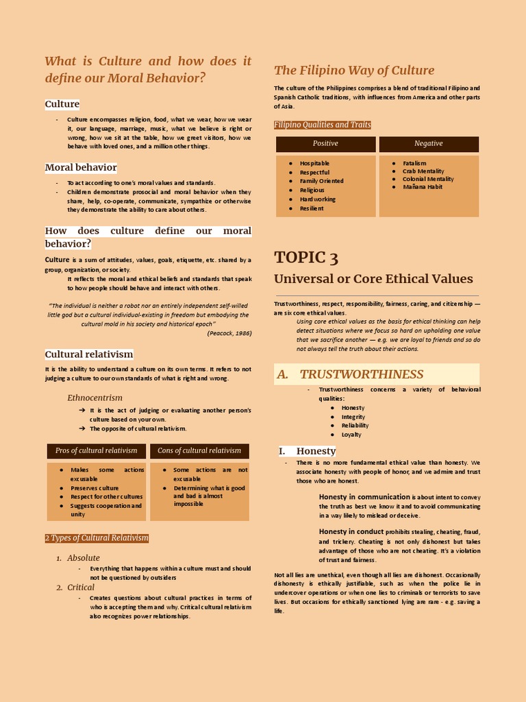 Ethics Notes Part 4 | PDF | Value (Ethics) | Integrity