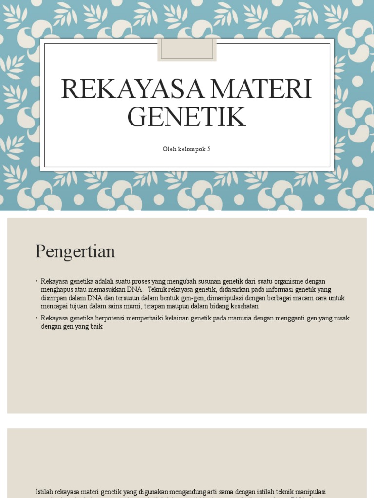 Rekayasa Genetika: Prinsip & Teknik | PDF | Sains & Matematika