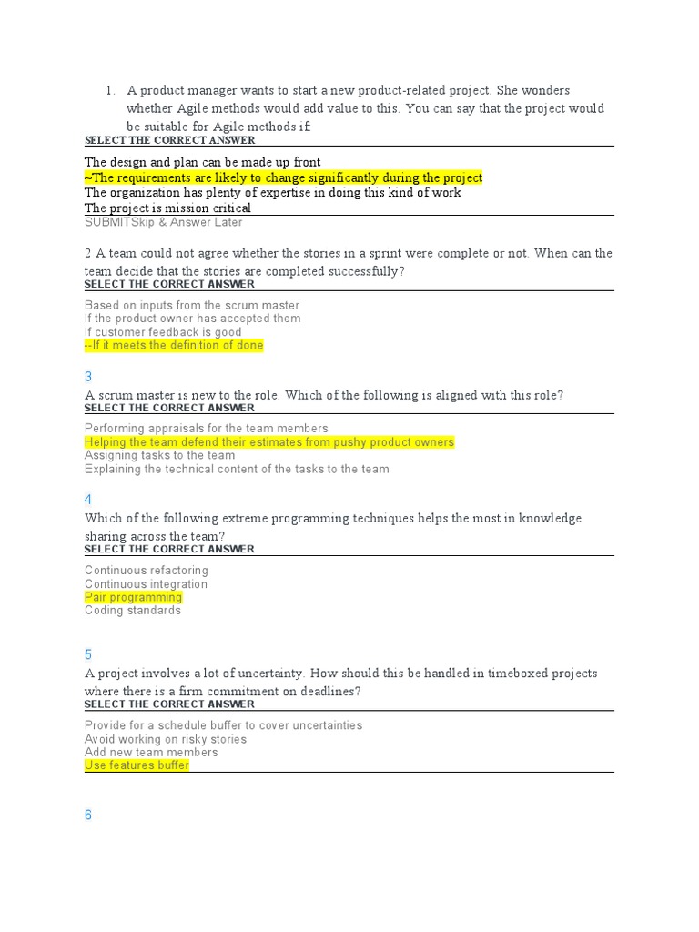 ASM Test 1 | PDF | Scrum (Software Development) | Agile Software ...