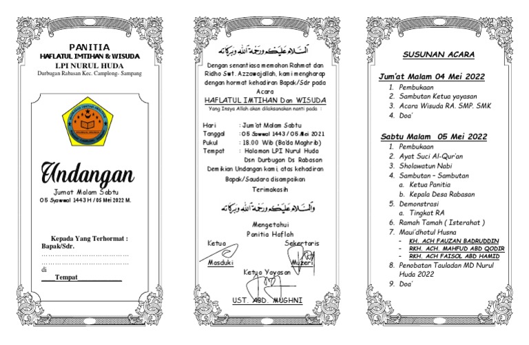 Undangan Imtihan 2021 A4 | PDF