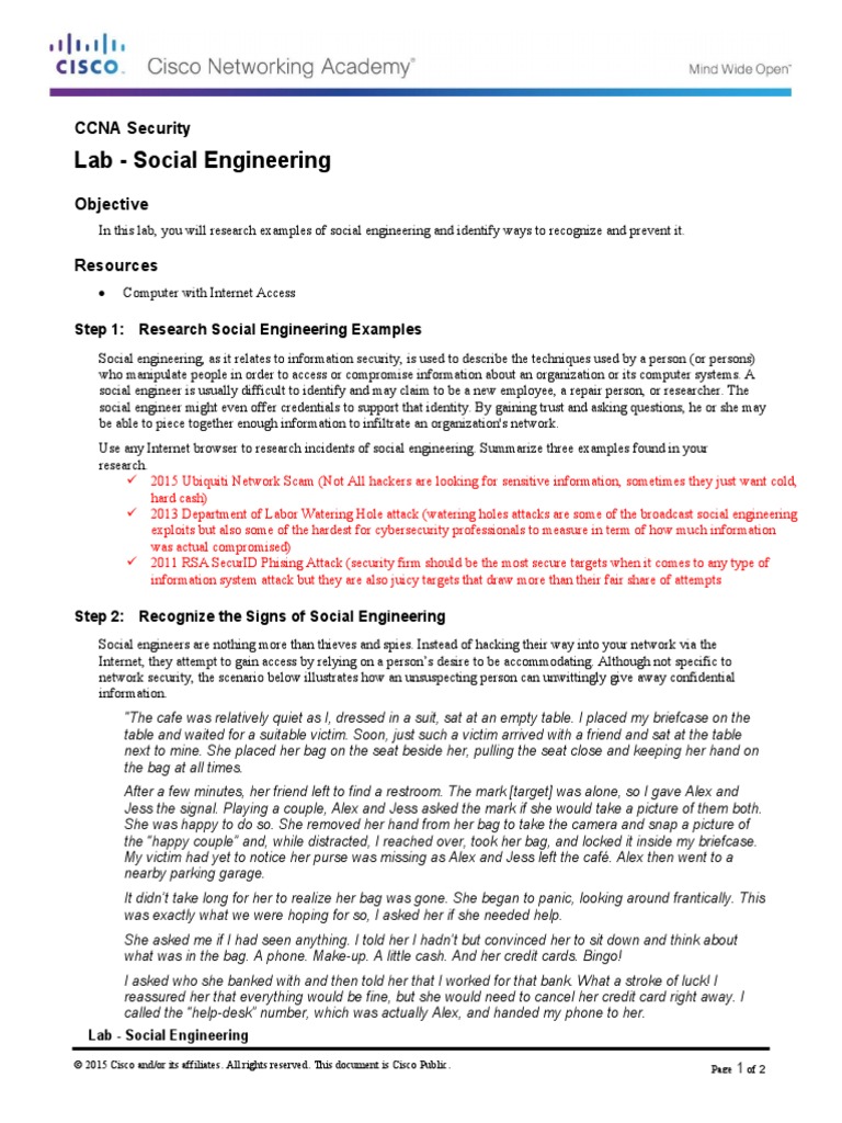 1.2.4.12 Lab - Social Engineering | PDF | Social Engineering (Security ...