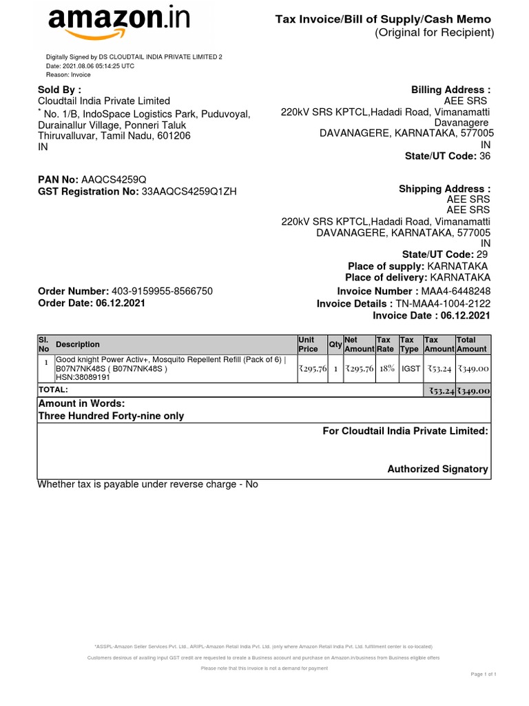 Tax Invoice Details | PDF | Invoice | Economies