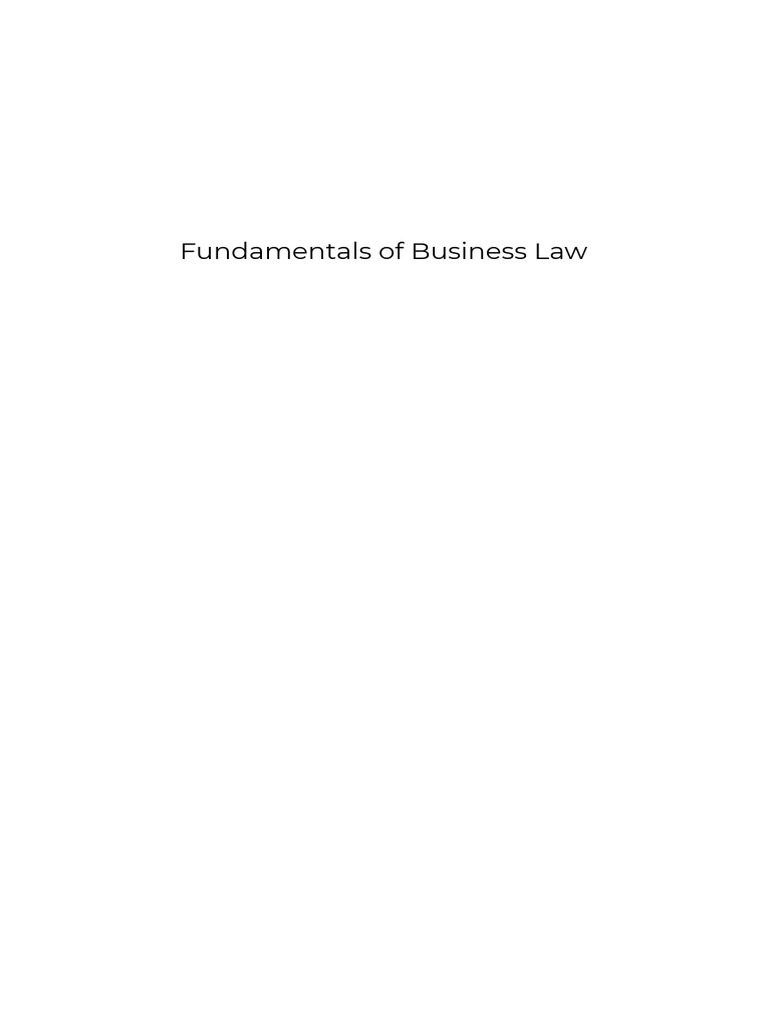 Fundamentals of Business Law | PDF | Common Law | Precedent