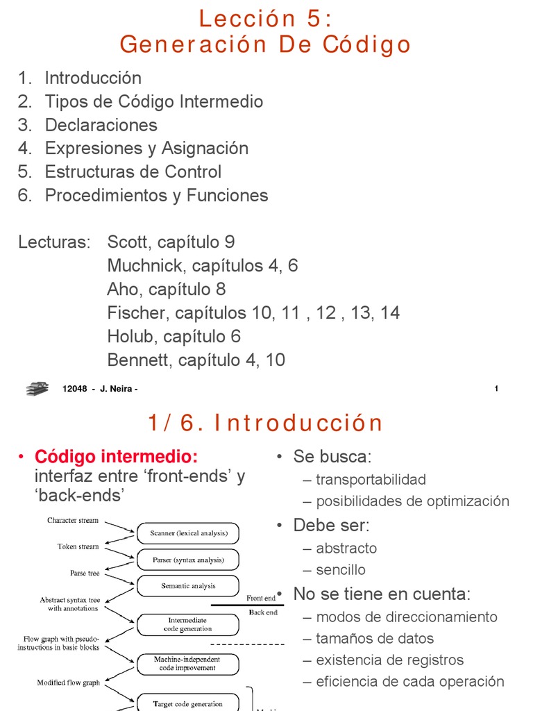 Generacion de Codigo | PDF | Compilador | Ciencias de la Computación