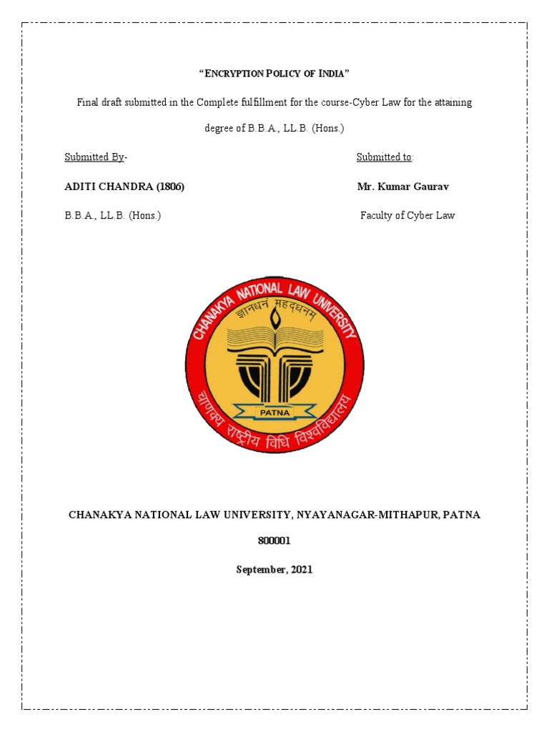 1806 - Cyber Law Final Draft | Download Free PDF | Key (Cryptography) | Encryption
