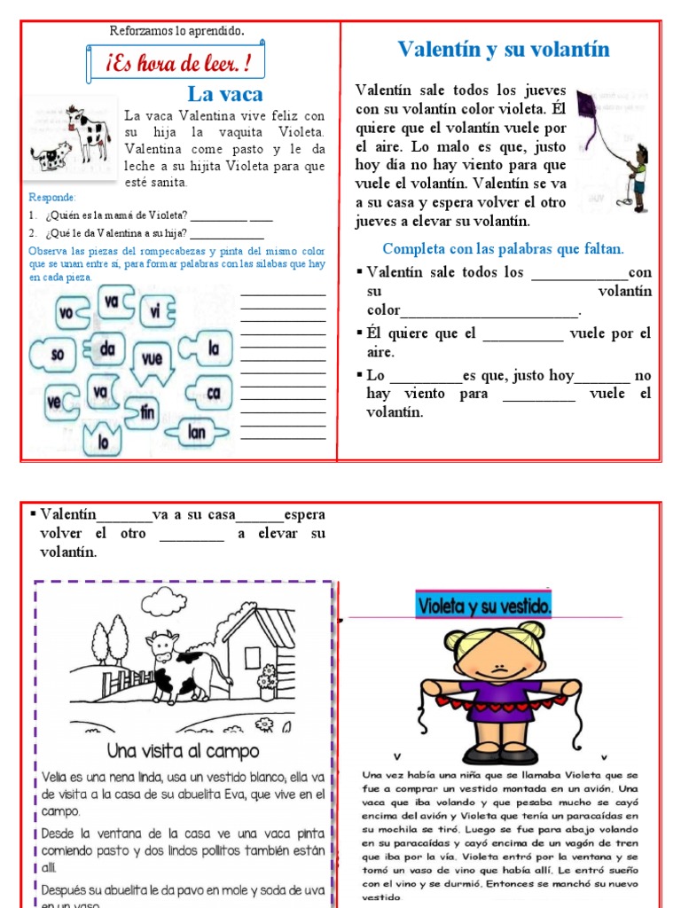 Lecturas cortas con la letra F | PDF